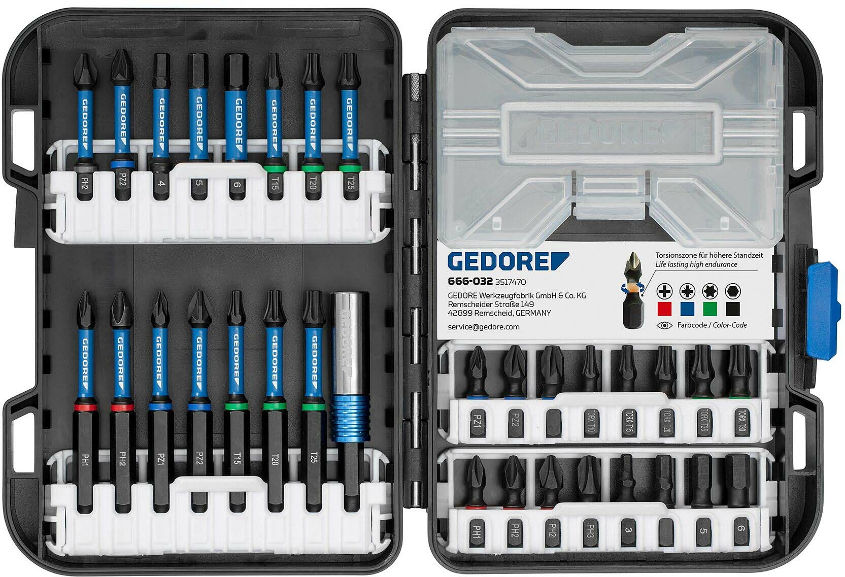 GEDORE 666-032 torque bit box 1/4" 32-piece - 3517470 | Klium