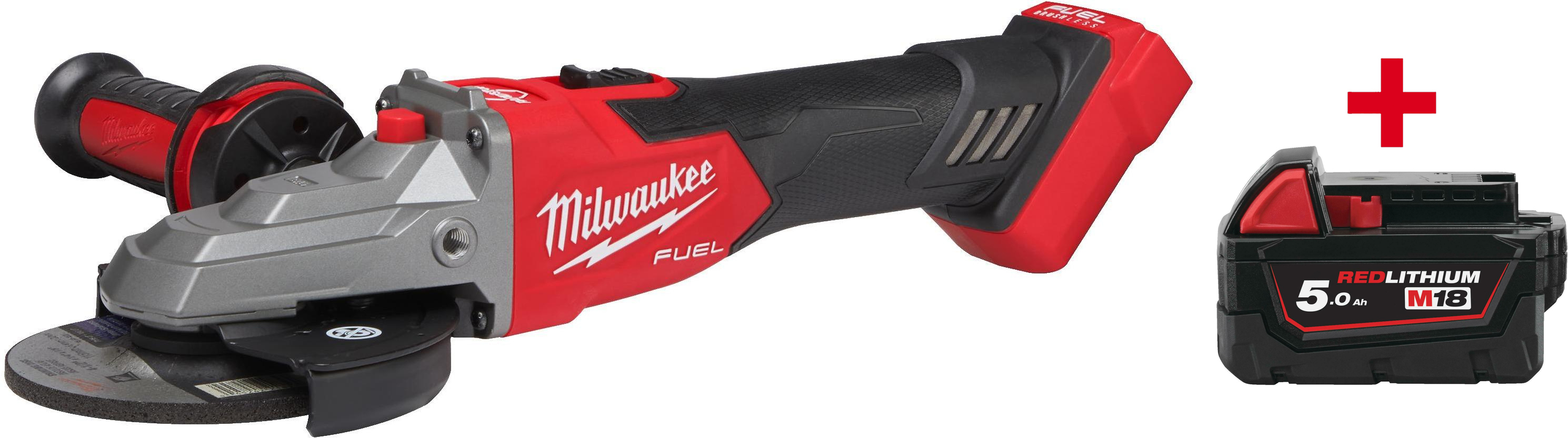 MILWAUKEE M18 FSAGF125XB-0X FUEL platte kop haakse accu-slijper 125 mm ...