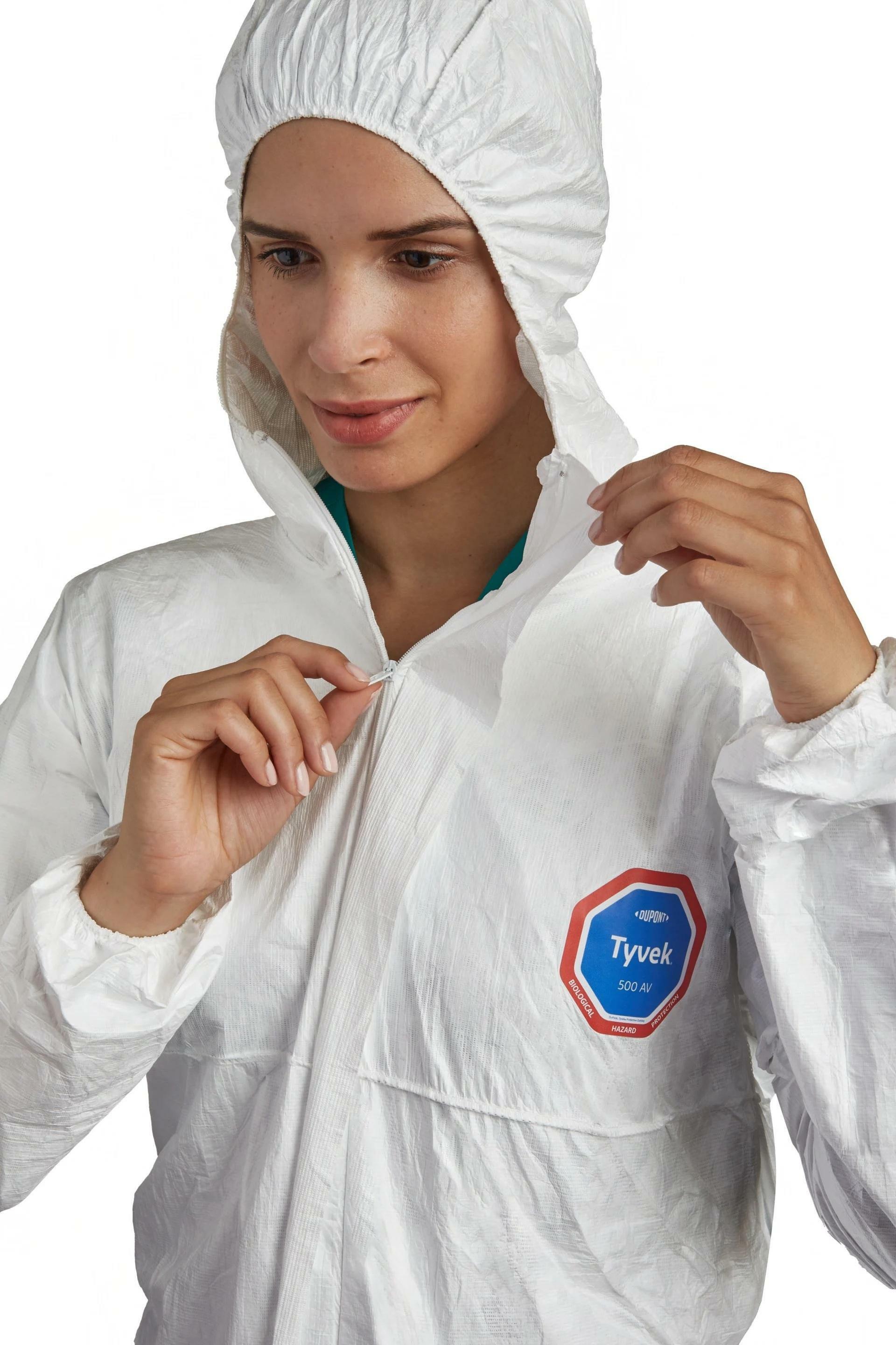 TYVEK 500 AV TY198S work coverall with hood white - D15570489 | Klium