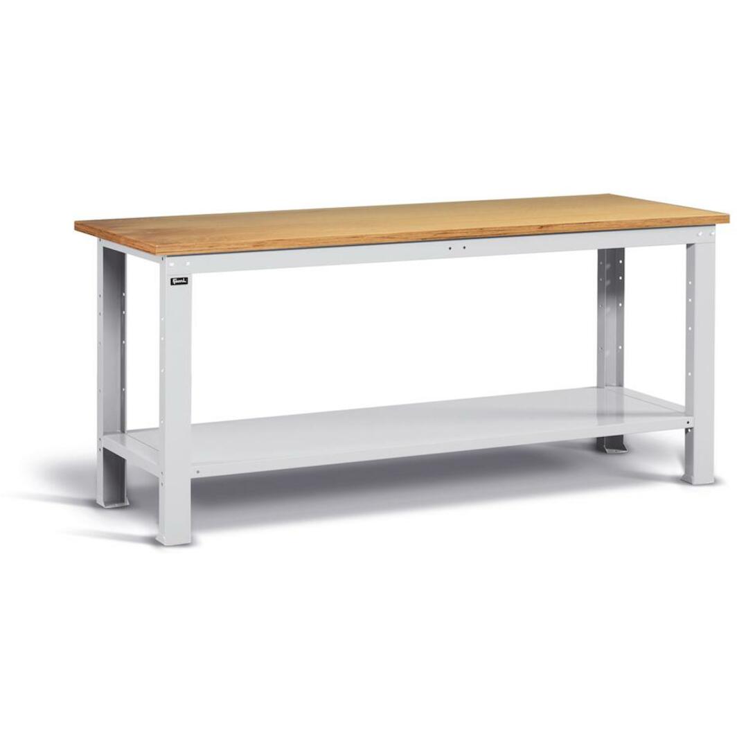 FAMI WORK workbench with plywood top 30 mm 2000x750x880 mm light grey ...