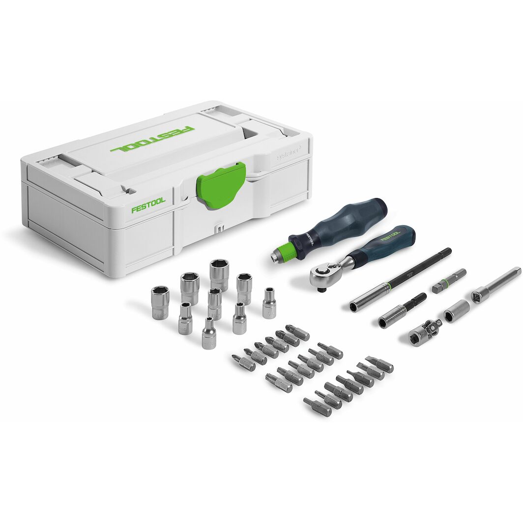 FESTOOL SYS3 S 76-1/4"-CE RA ratel-set 36-delig in Systainer SYS3 S 76 ...