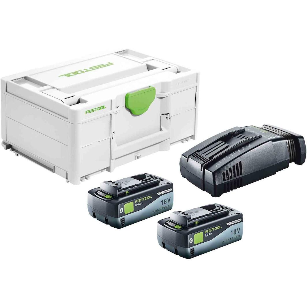 FESTOOL SYS 18V 2x8,0/SCA16 accu-laadset in systainer SYS3 M 187 (2x 8 ...