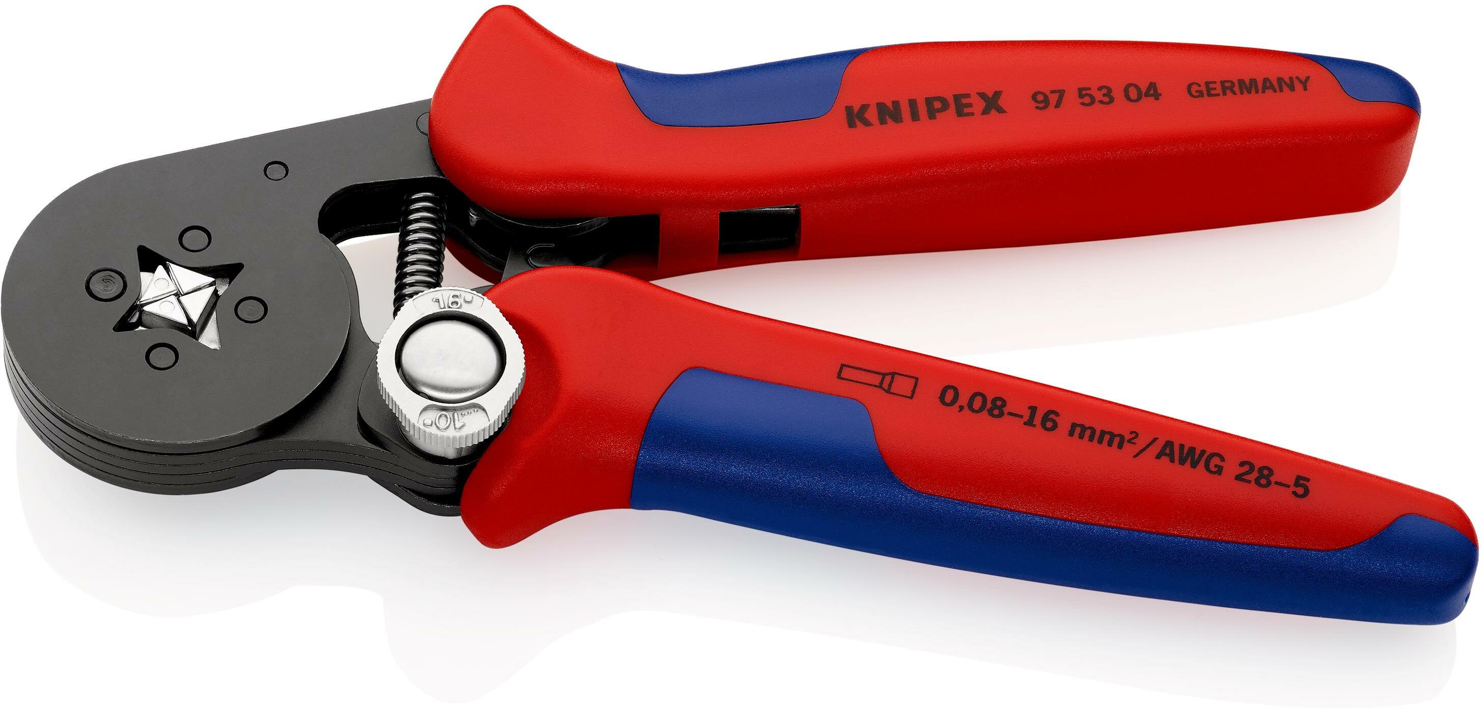 KNIPEX 97 53 04 zelfinstellende krimptang voor adereindhulzen met zij ...