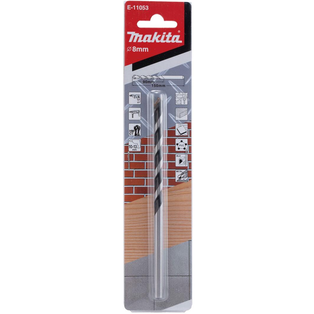 MAKITA E-11053 TCT boor 8 x 150 mm, multiboor hout, metaal, aluminium ...