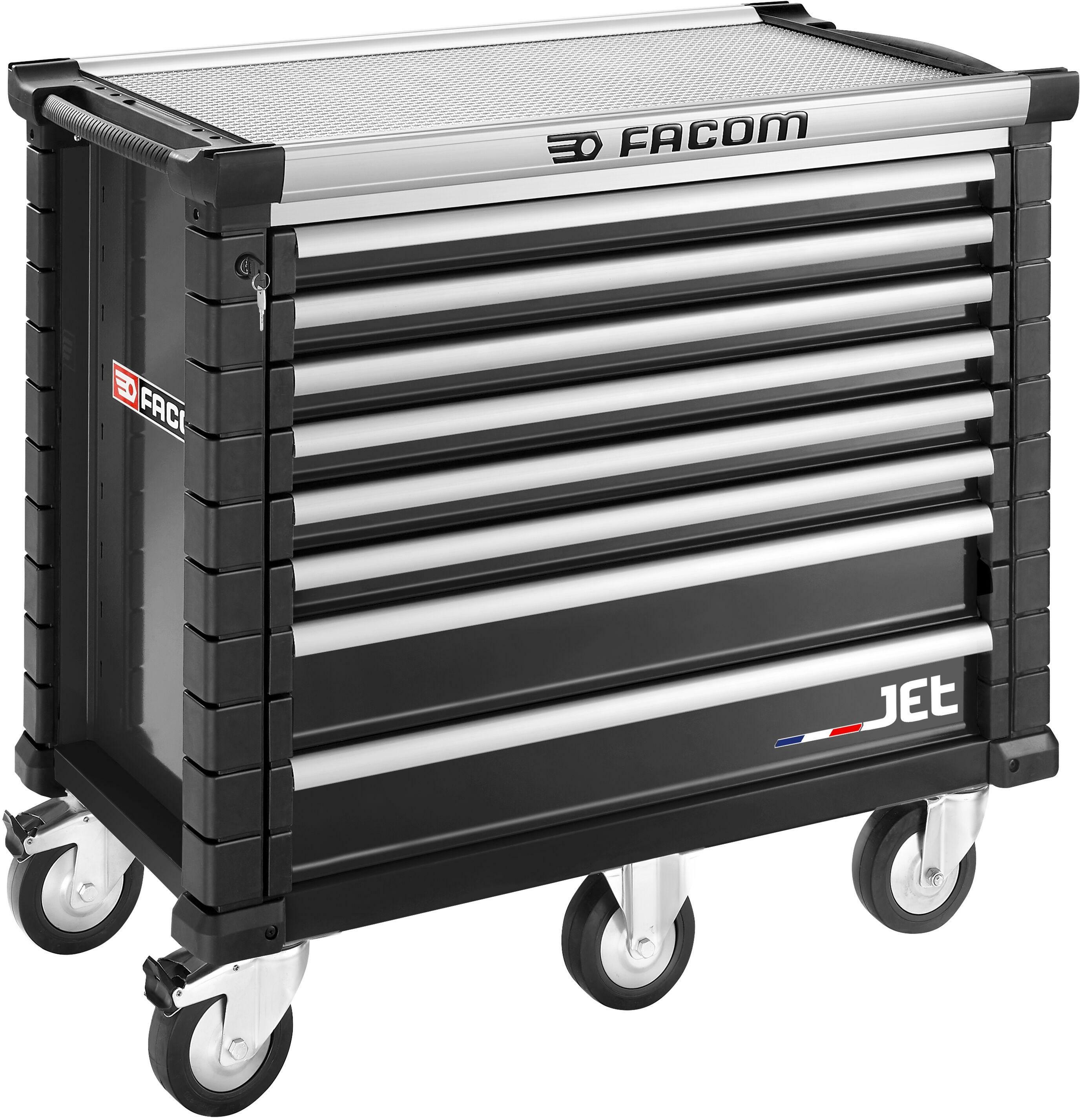 FACOM JET.8NM5A gereedschapswagen zwart met 8 laden (geschikt voor 5 modules per lade) | Klium