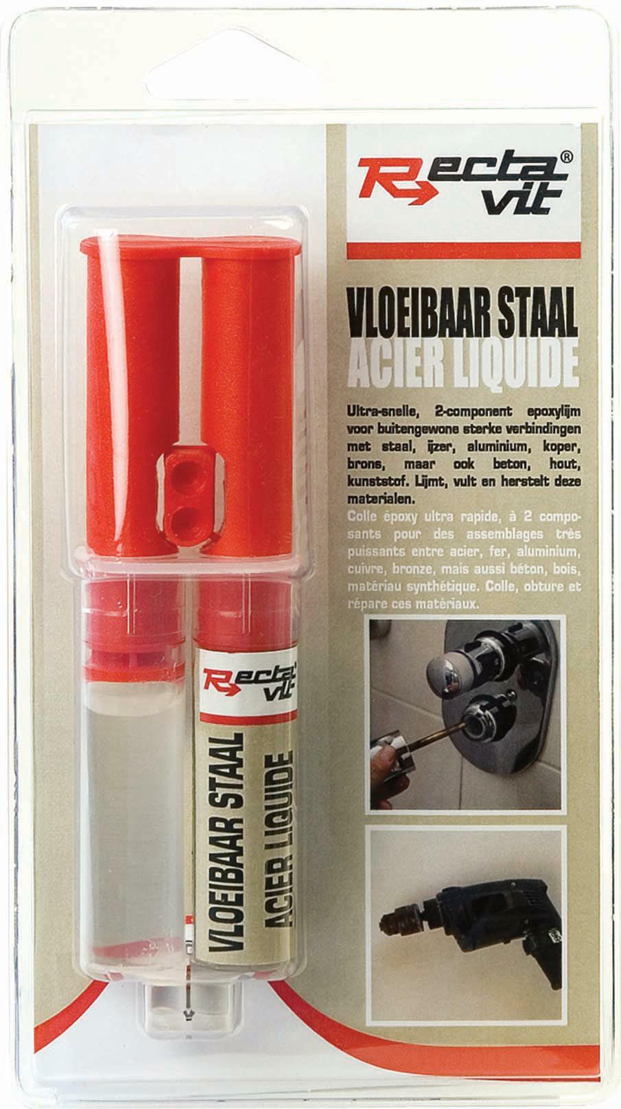 RECTAVIT Epoxy Steel twee-component epoxylijm voor extra sterke hechtingen, afdichtingen en ...