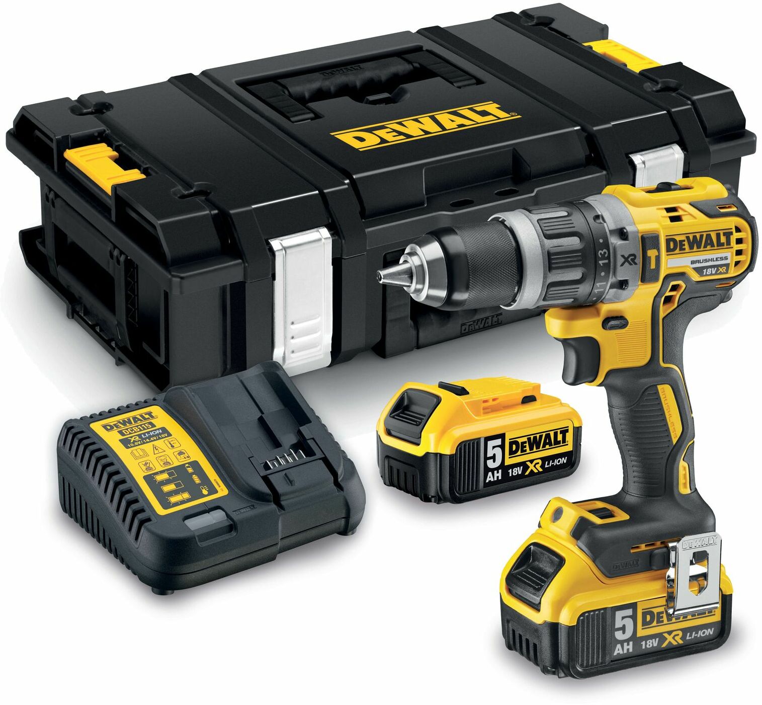 DEWALT DCD796P2-QW 18V XR Brushless cordless impact drill in TSTAK (2x ...