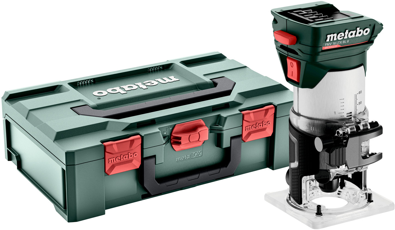 METABO FMV 18 LTX BL 8 18V accu-kantenfreesmachine met parallelgeleider ...
