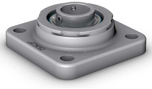 SKF F4BSS 20M-TPSS kogellagerunit met vierkante flens en borging met stelschroef ...