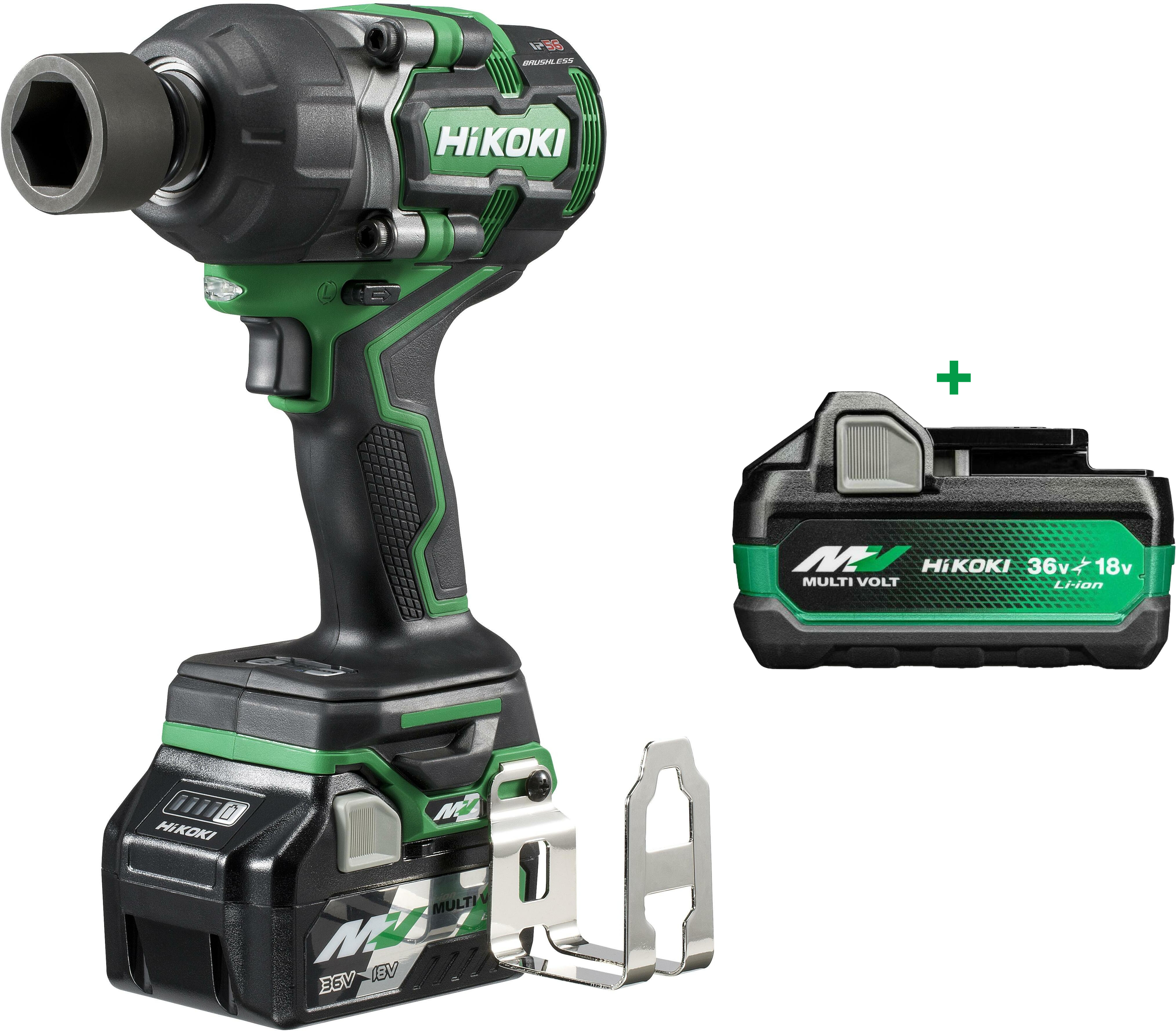 HIKOKI WR36DEWRZ 36V cordless impact wrench 770 Nm 1/2" in HSC II case (2x 2.5Ah battery + charger)