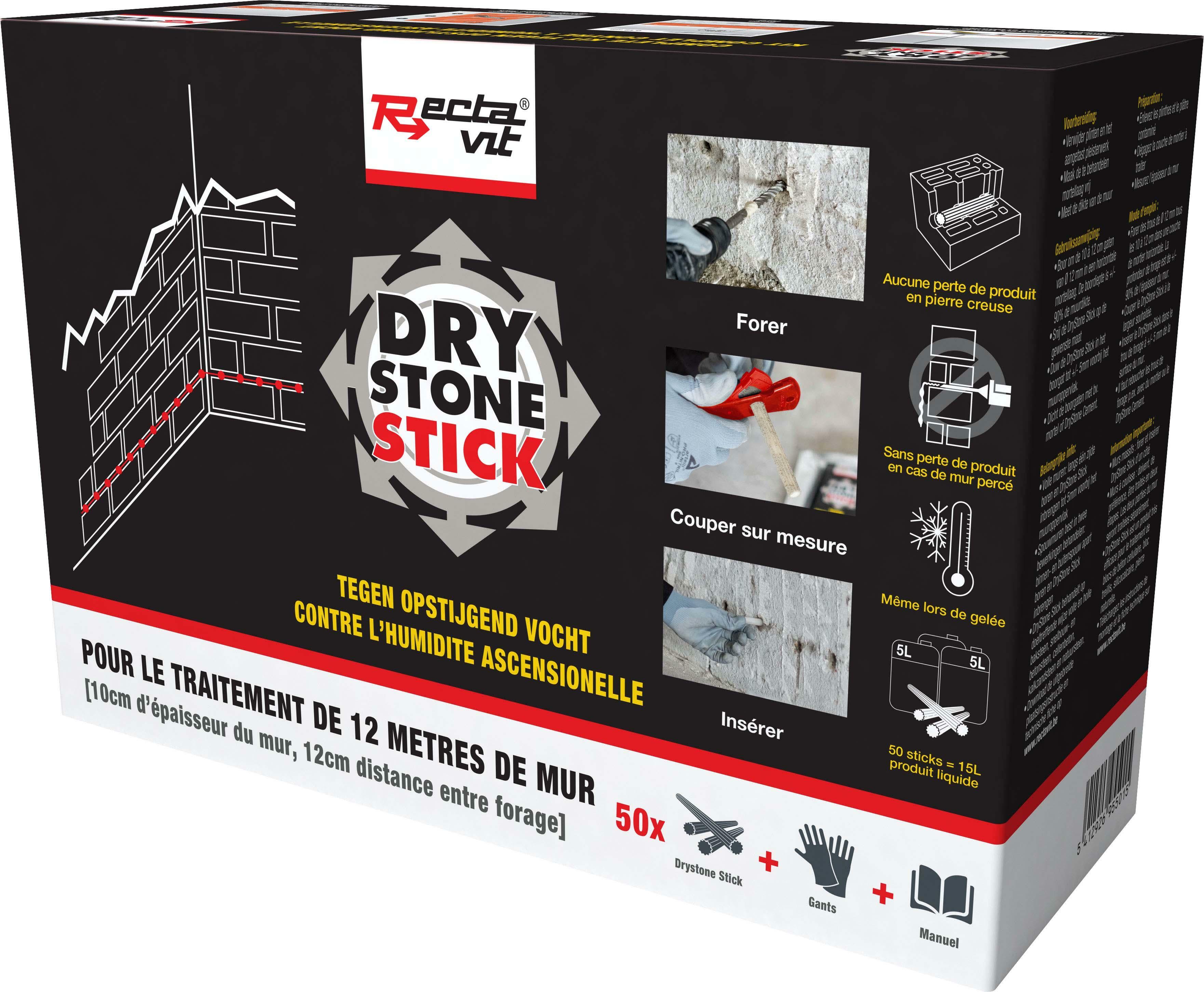 RECTAVIT DryStone Stick damp-proofing for walls combibox transparent ...