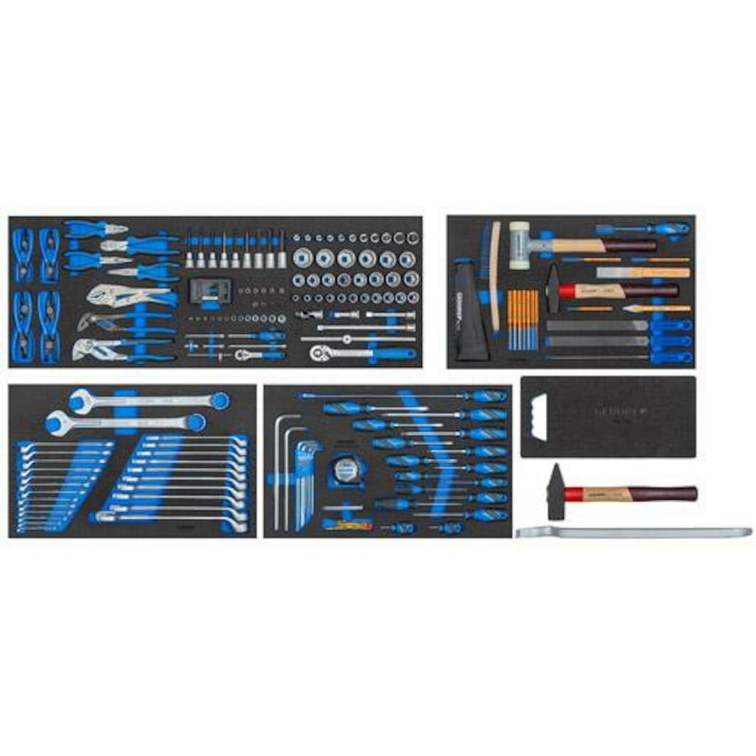 GEDORE 1504 XL-S-198 AGRAR mobile workbench blue with 7 drawers filled ...