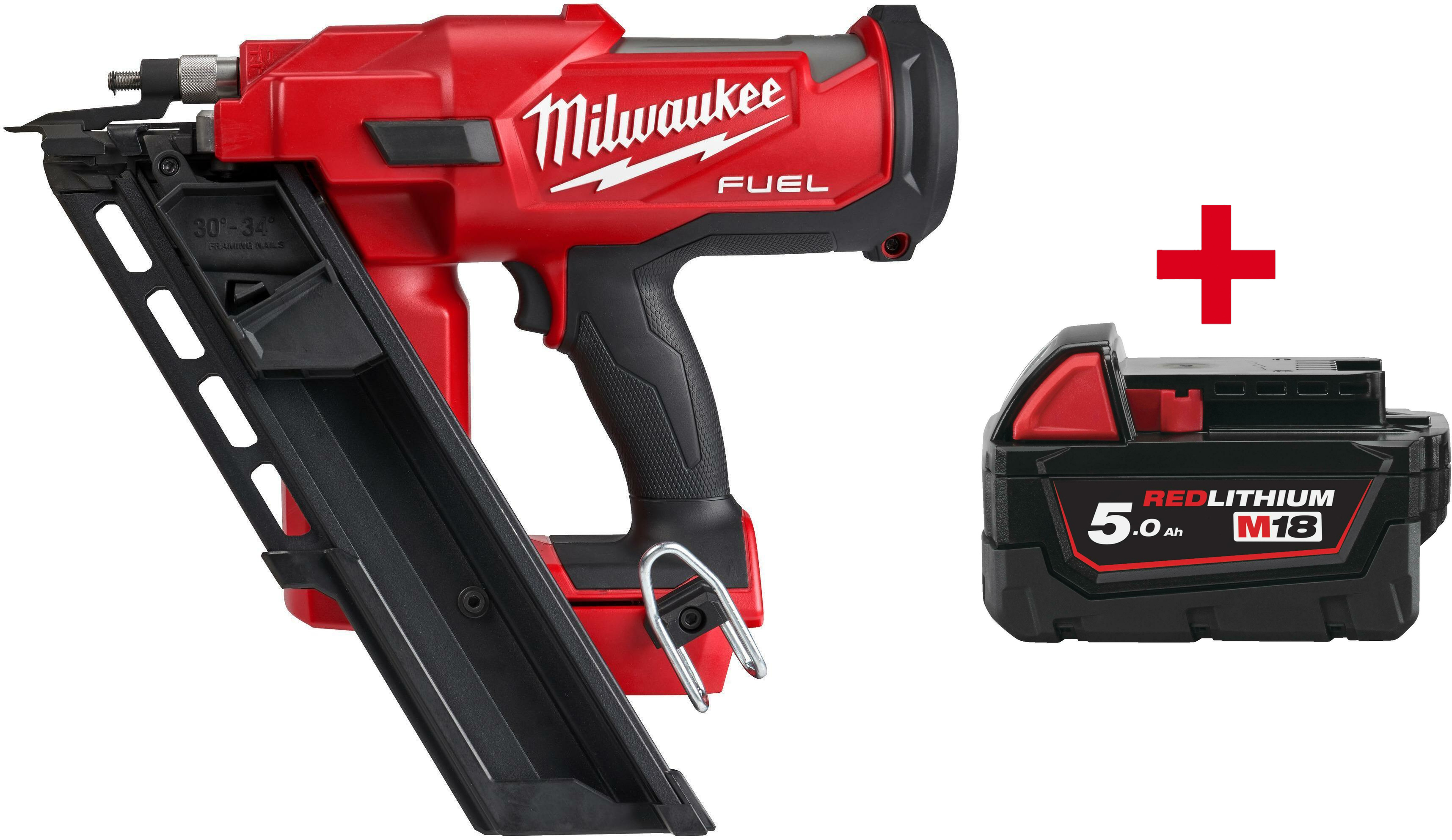MILWAUKEE M18 FFN-0C FUEL cordless nail gun 9Ga in transport case ...