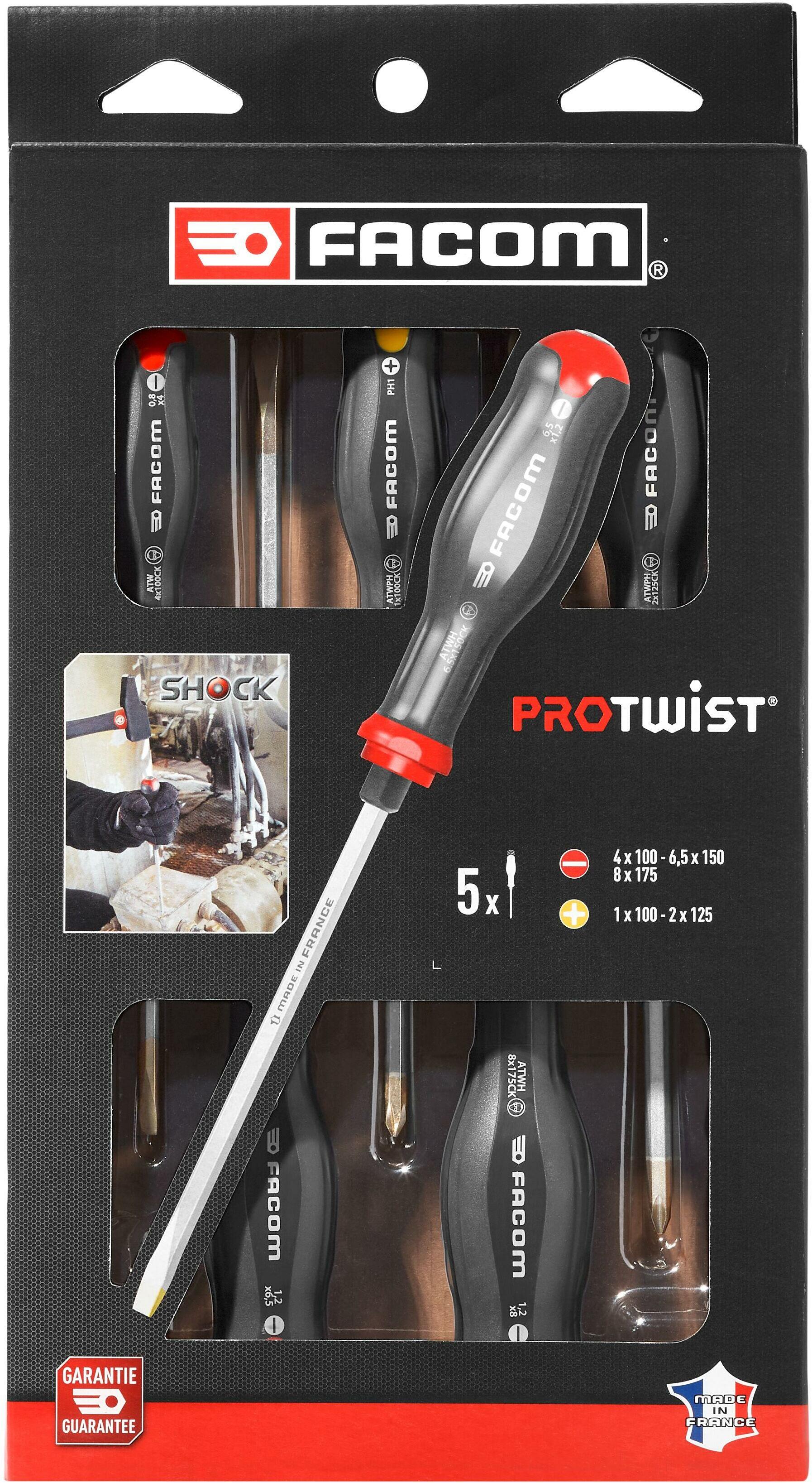 FACOM ATWCK.J5PB ProTwist screwdriver set with impact zone 5-piece