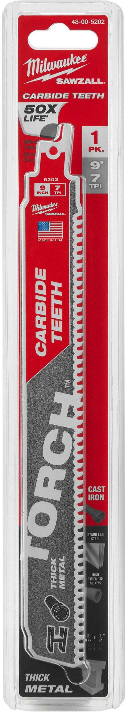 MILWAUKEE 48005202 Heavy Duty Torch reciprozaagblad voor metaal met ...