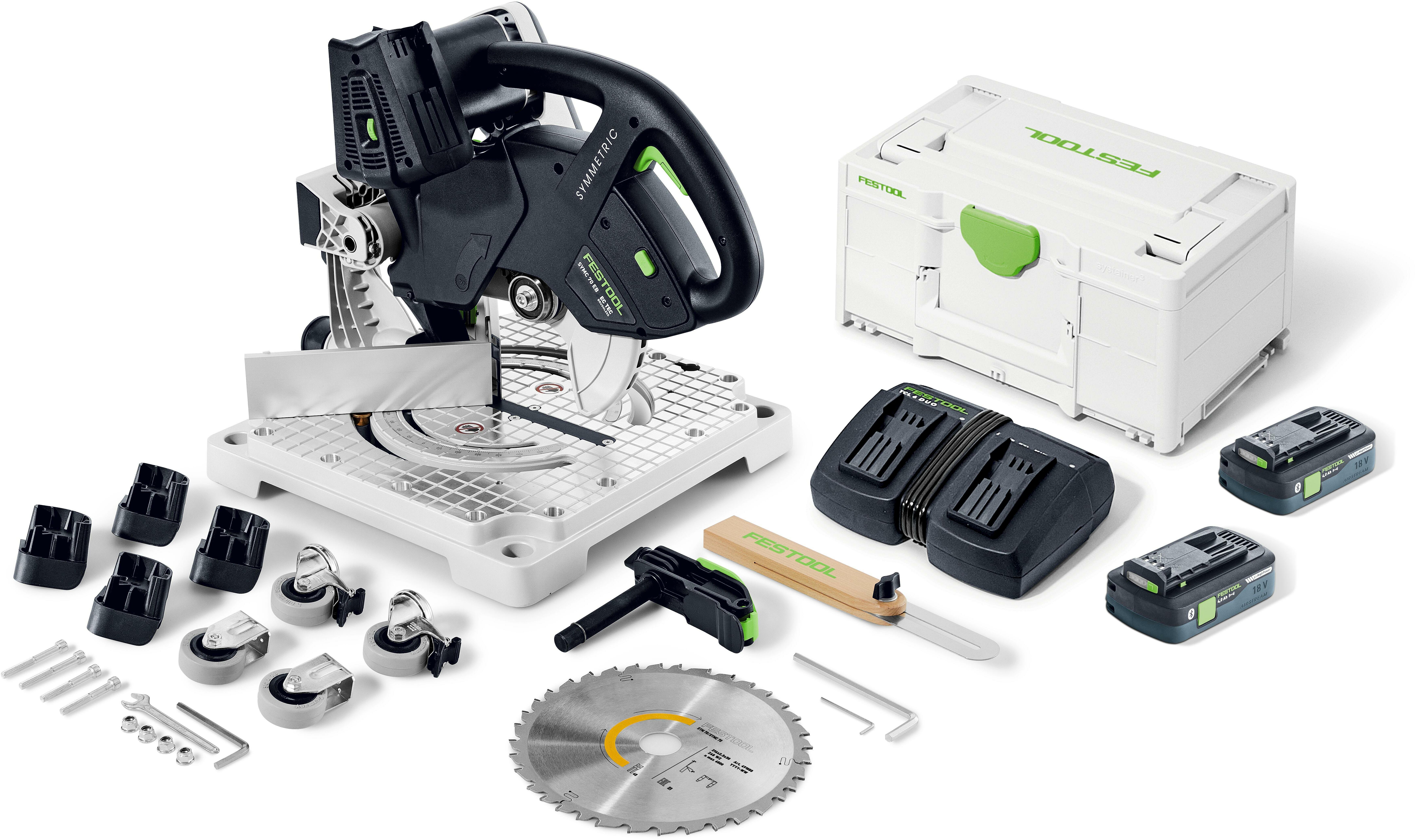 FESTOOL SYMC 70 4,0 EBI-Plus 2x18V accu-plintenzaag SYMMETRIC (2x 4,0Ah ...