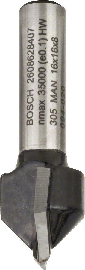 BOSCH 2608628407 V-groove cutter 8 mm, D1 16 mm, L 16 mm, G 45 mm, 90 ...