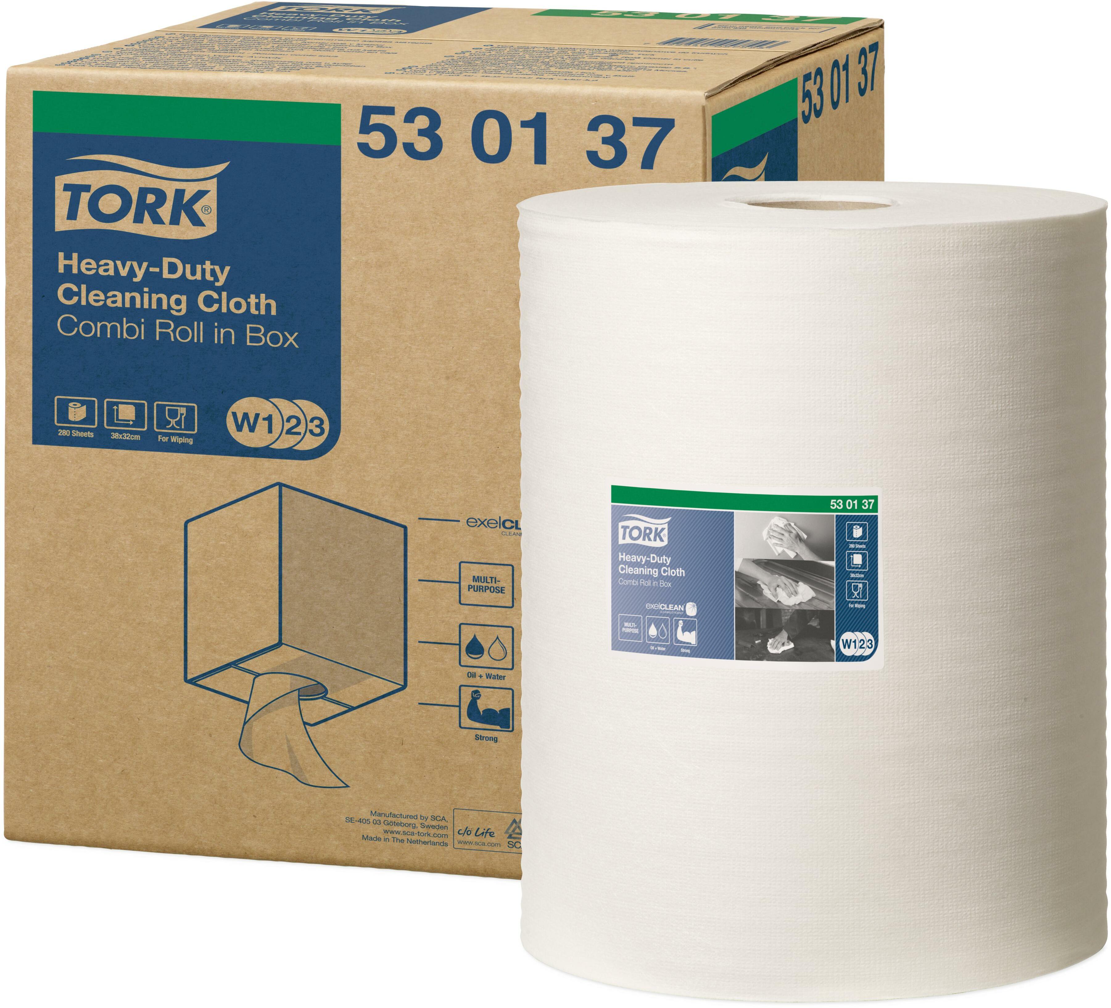 TORK 530137 heavy-duty combi rol reinigingsdoek W1/W2/W3 (280 st.) | Klium