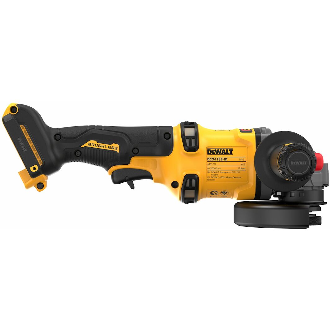 DEWALT DCG418SHDN-XJ 54V XR FLEXVOLT cordless angle grinder 125mm with ...