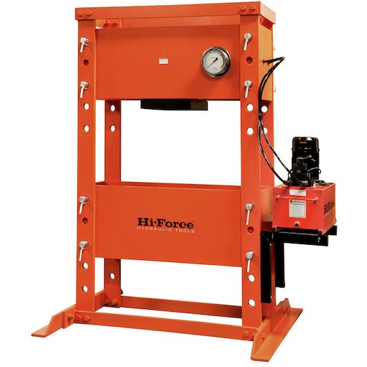 HI-FORCE HPF2530 hydraulic workshop press with pneumatic pump, single ...