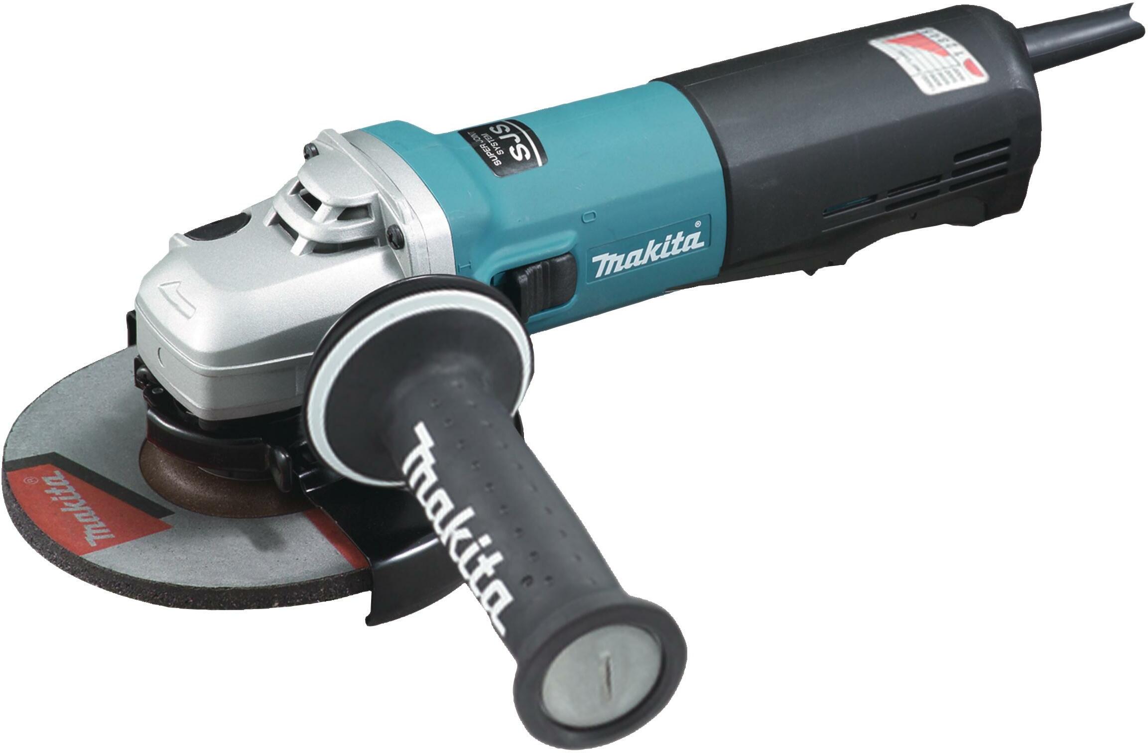 MAKITA 9566PCV01 angle grinder 1400W 150mm with adjustable speed, deadman's switch and anti ...