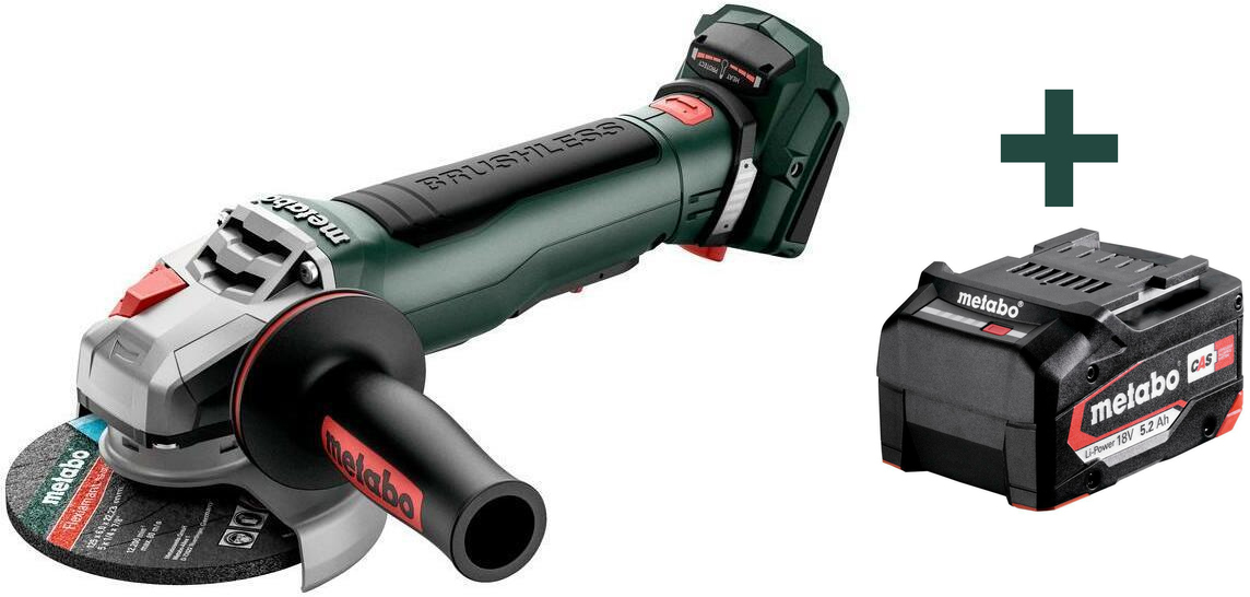 METABO WPB 18 LT BL 11-125 Quick haakse accu-slijper in metaBOX 165 L (zonder accu en lader ...