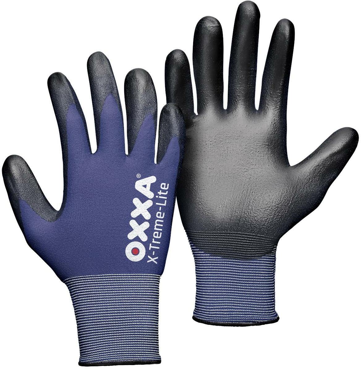 OXXA X-Treme Lite 51-100 handschoen, Polyurethaan-coating, blauw/zwart ...
