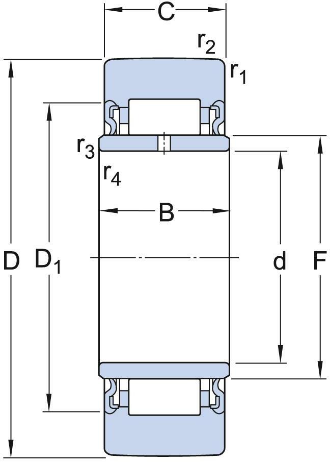 SKF NA 2204.2RS steunrol met binnenring (Yoke-type looprol) 47 x 20 x 18 mm | Klium