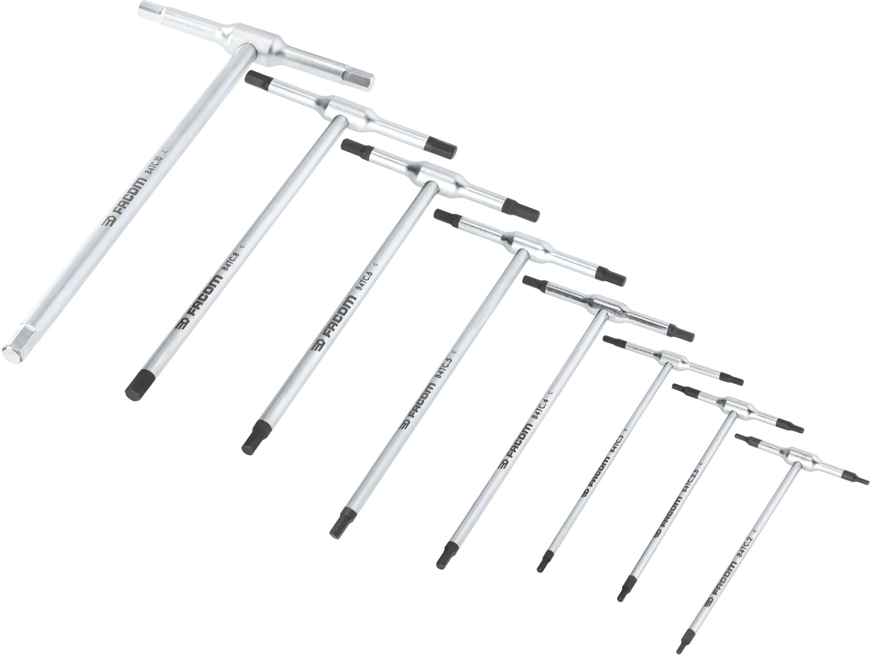 FACOM 84TC.J8PB inbussleutelset met T-handgreep 2-10mm 8-delig | Klium