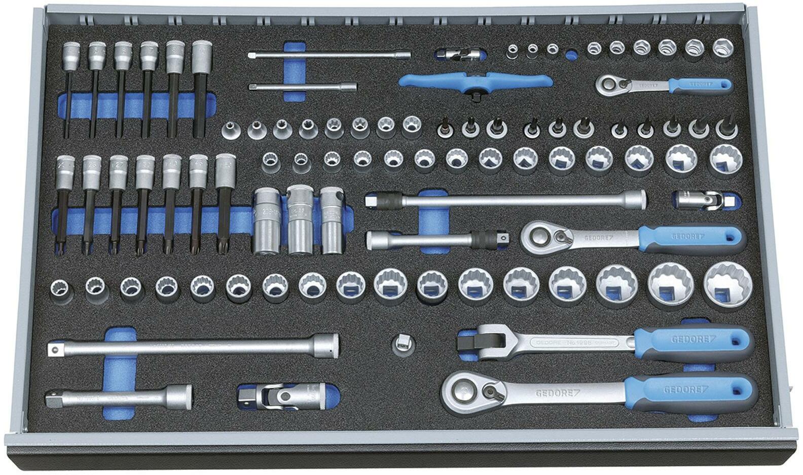 GEDORE 2005 CT4-U-20 dopsleutel-set 1/4"-3/8"-1/2" in 4/4 CT module, 91-delig - 2016257 | Klium