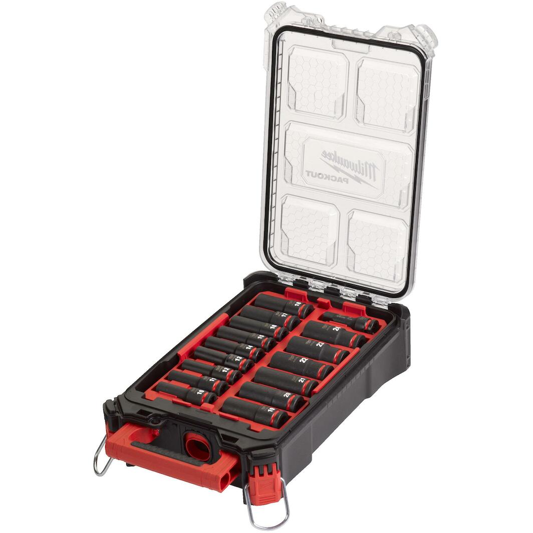 MILWAUKEE 4932480943 slagdoppenset diep 1/2" in PACKOUT organizer 16 ...