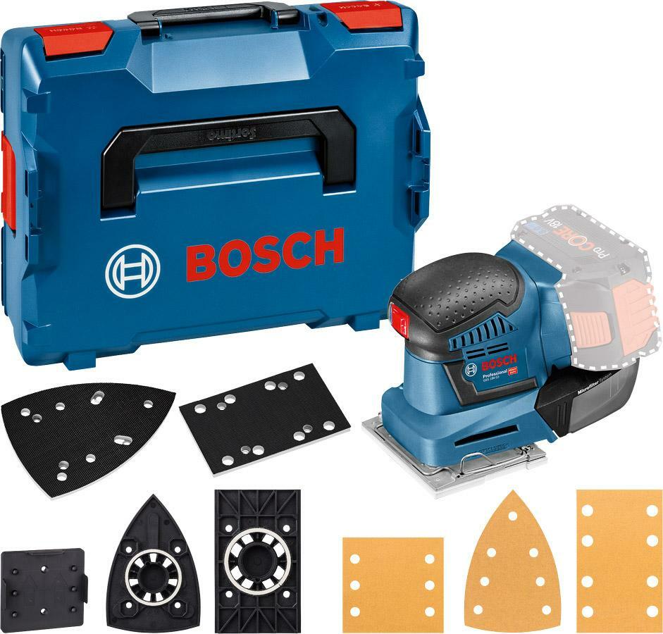 BOSCH GSS 18V-10 accu-vlakschuurmachine met accessoireset in L-Boxx 136 ...