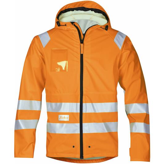 SNICKERS 8233 rain jacket pu high visibility fluorescent orange ...