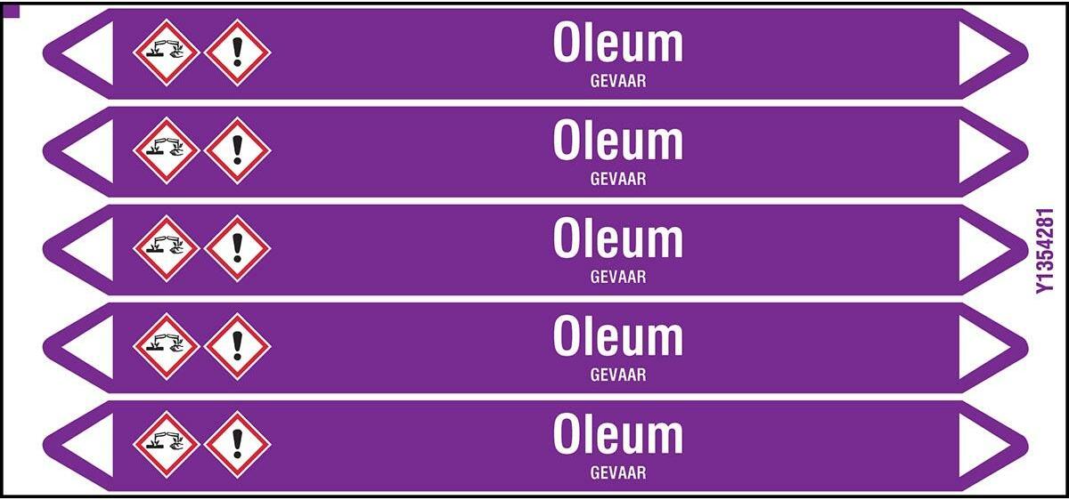 BRADY N006829 pipe marker for oleum, with perforated arrows, with ...