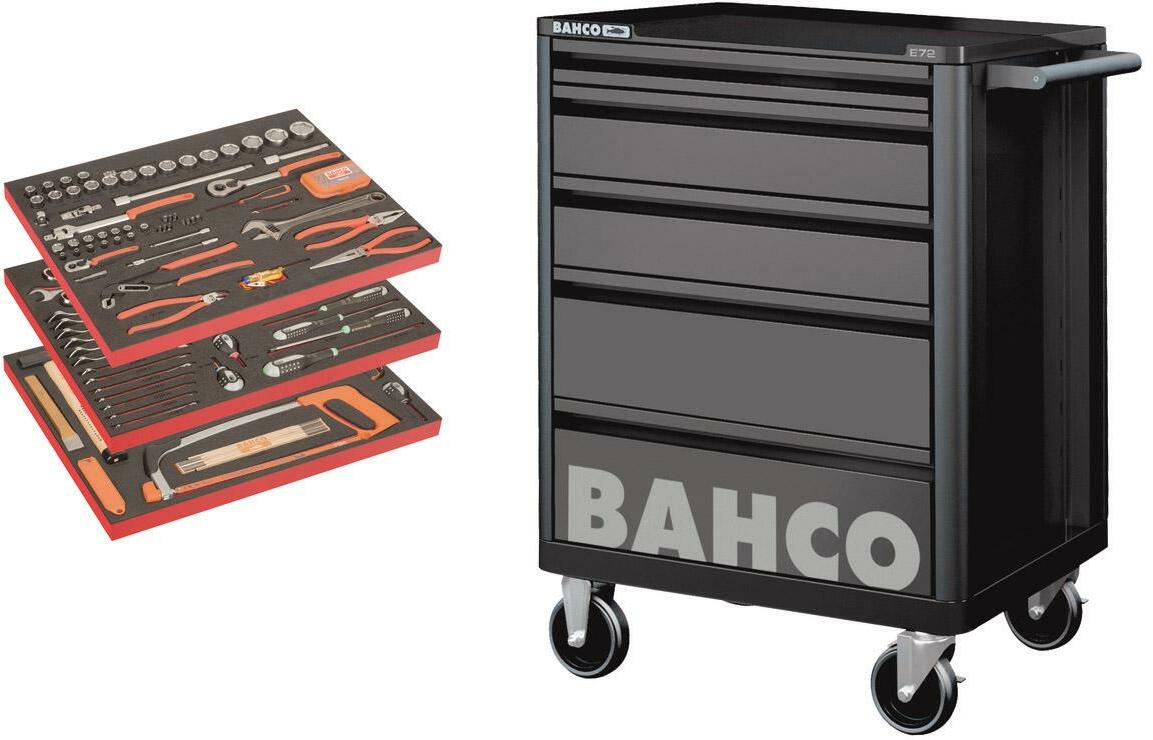 BAHCO BASIC E72 gereedschapswagen zwart 26" met 5 lades (3 gevuld) 158 ...