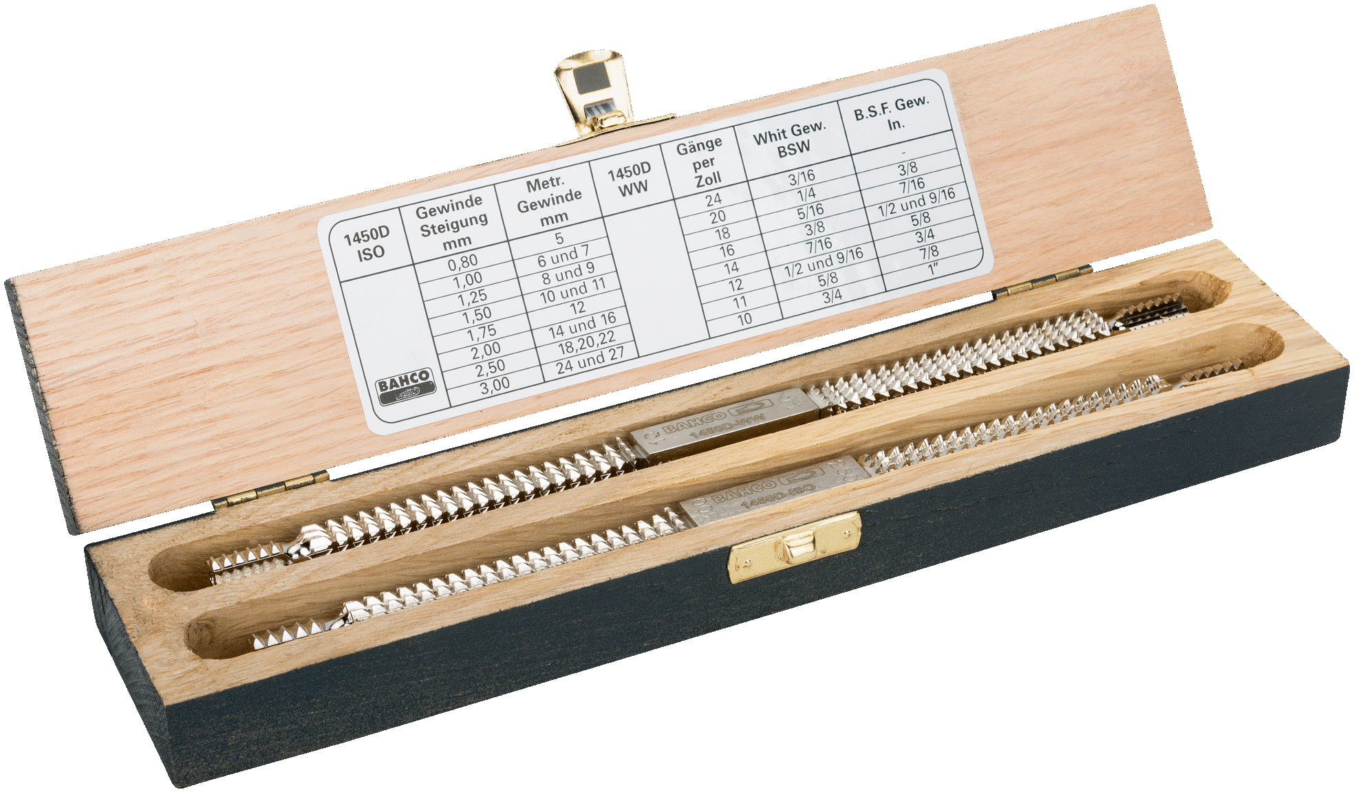 BAHCO 1450D/2 Draadvijlenset, dubbel, voor buiten- en binnendraad ...