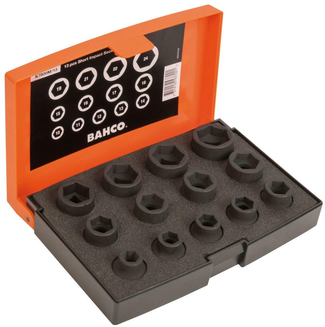 BAHCO K7800M/13 impact socket set 3/8" hexagonal metric in case 13 ...