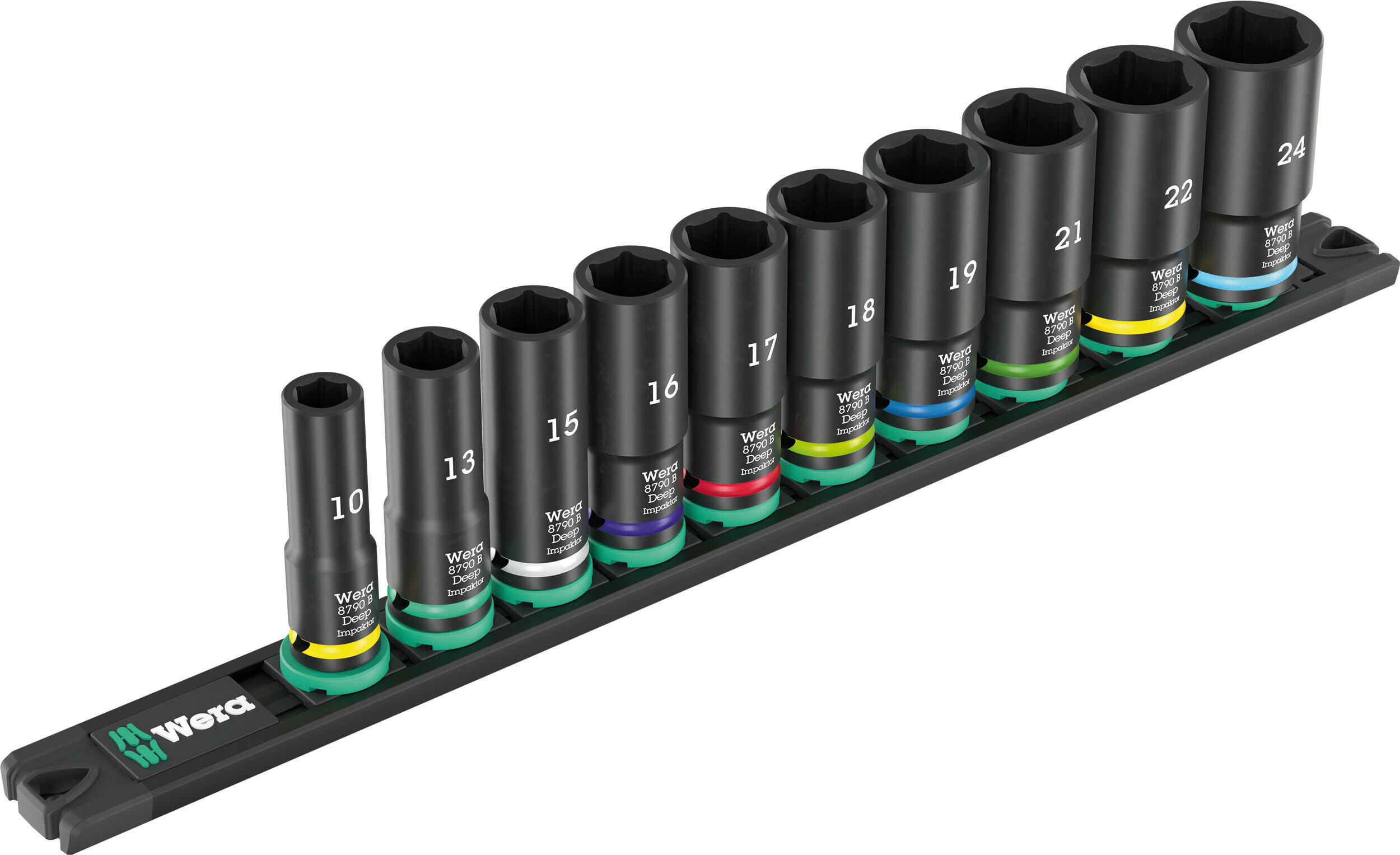 WERA 9660 cap magnet strip B Impaktor Deep 1 jeu de douilles, 3/8 ...