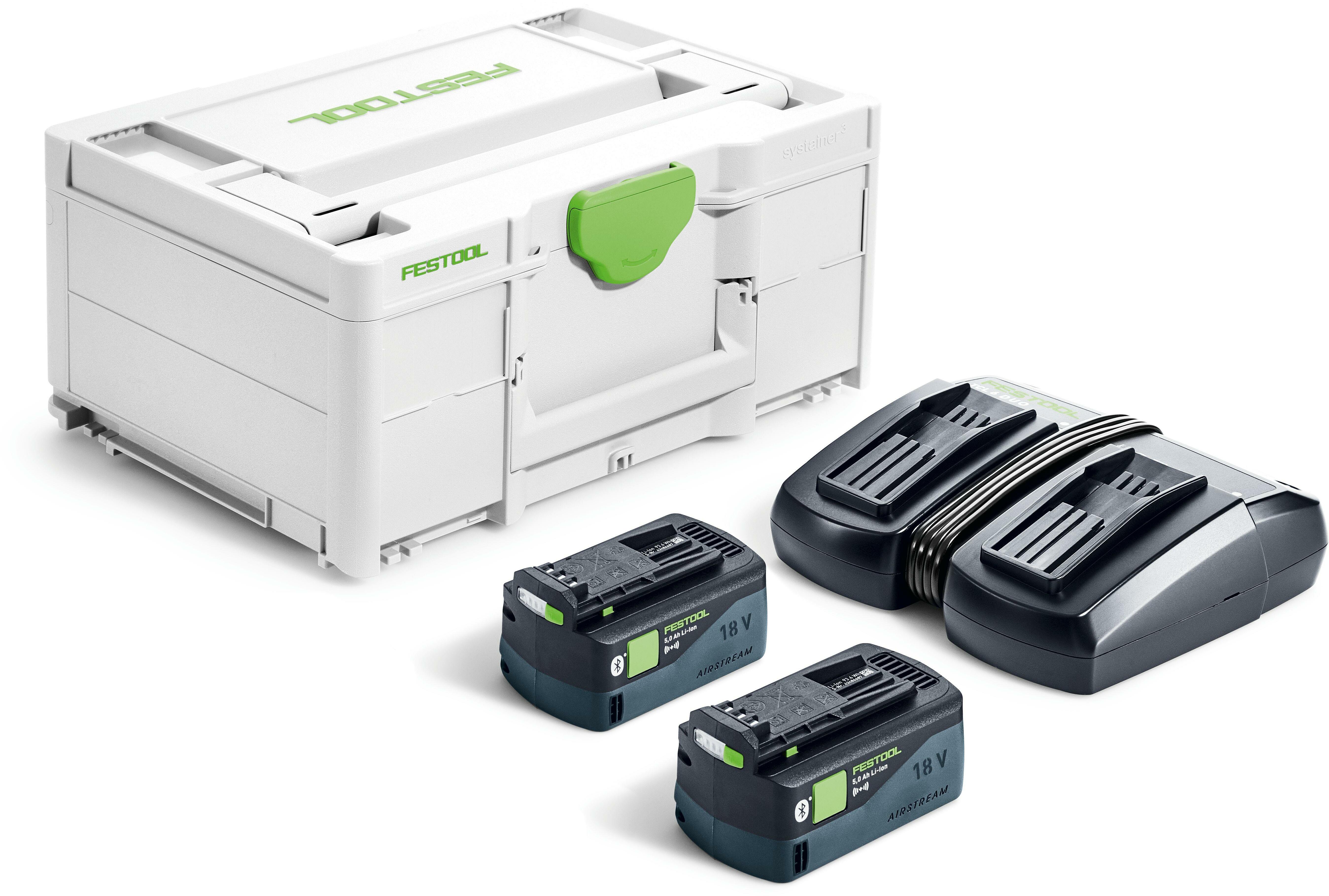 FESTOOL SYS 18V 2X5,0/TCL 6 DUO accu-laadset in systainer SYS3 M 187 ...