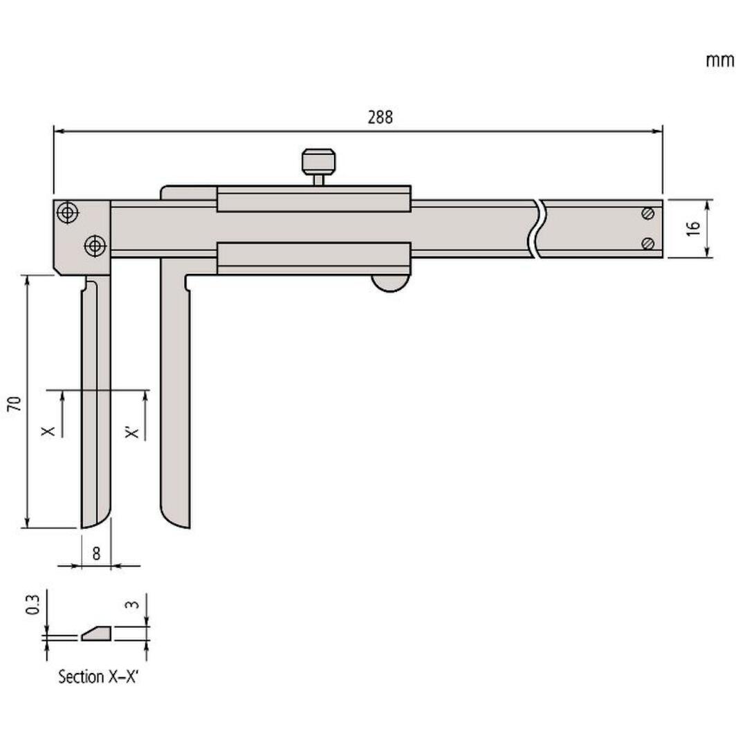 MITUTOYO 536-142 caliper with vernier scale and knife-edge jaws for ...