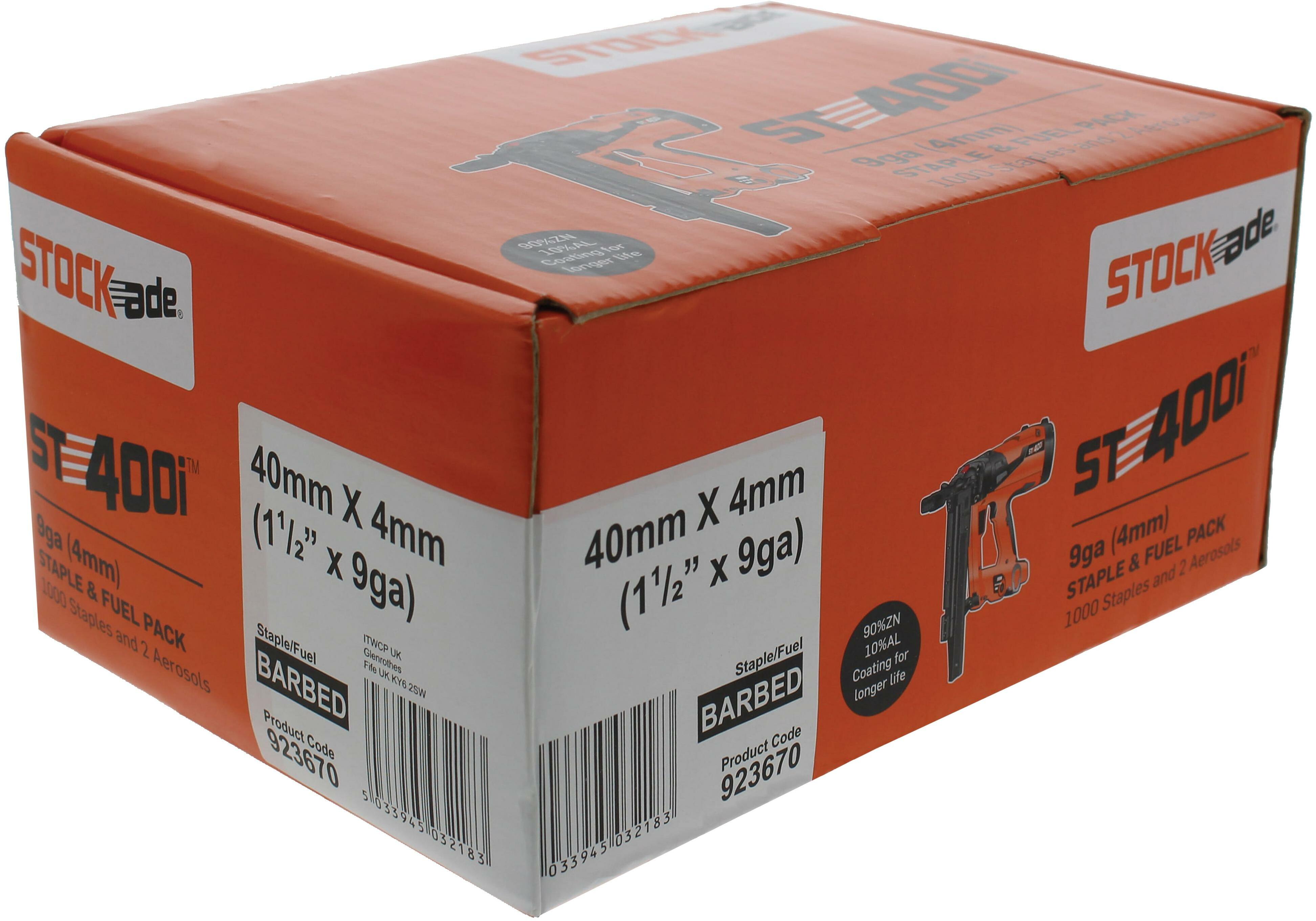 STOCKADE 923670 staples staples 40x4mm for ST400i (1000 pcs) + 2 gas ...
