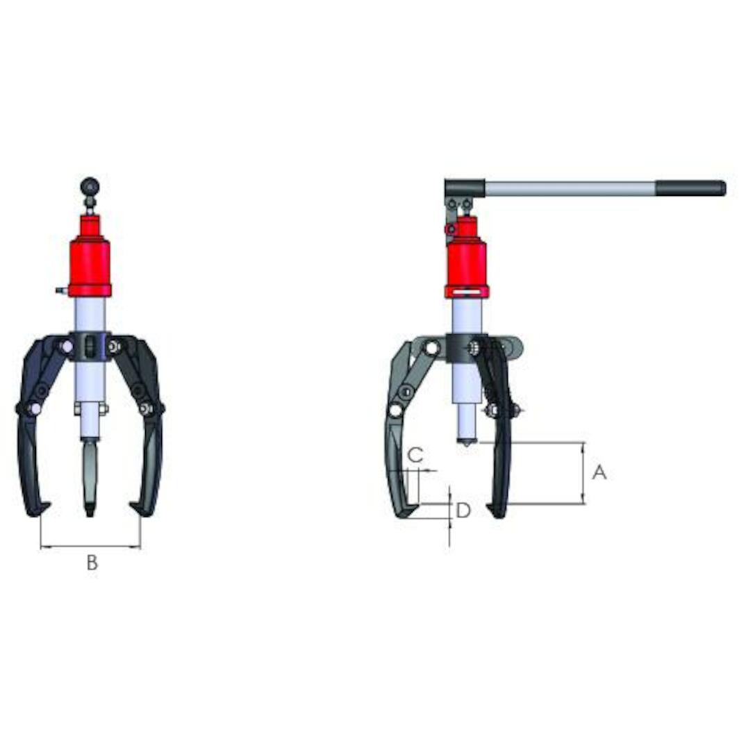HI-FORCE SCP103 hydraulische trekker met geintegreerde pomp 10 ton in ...