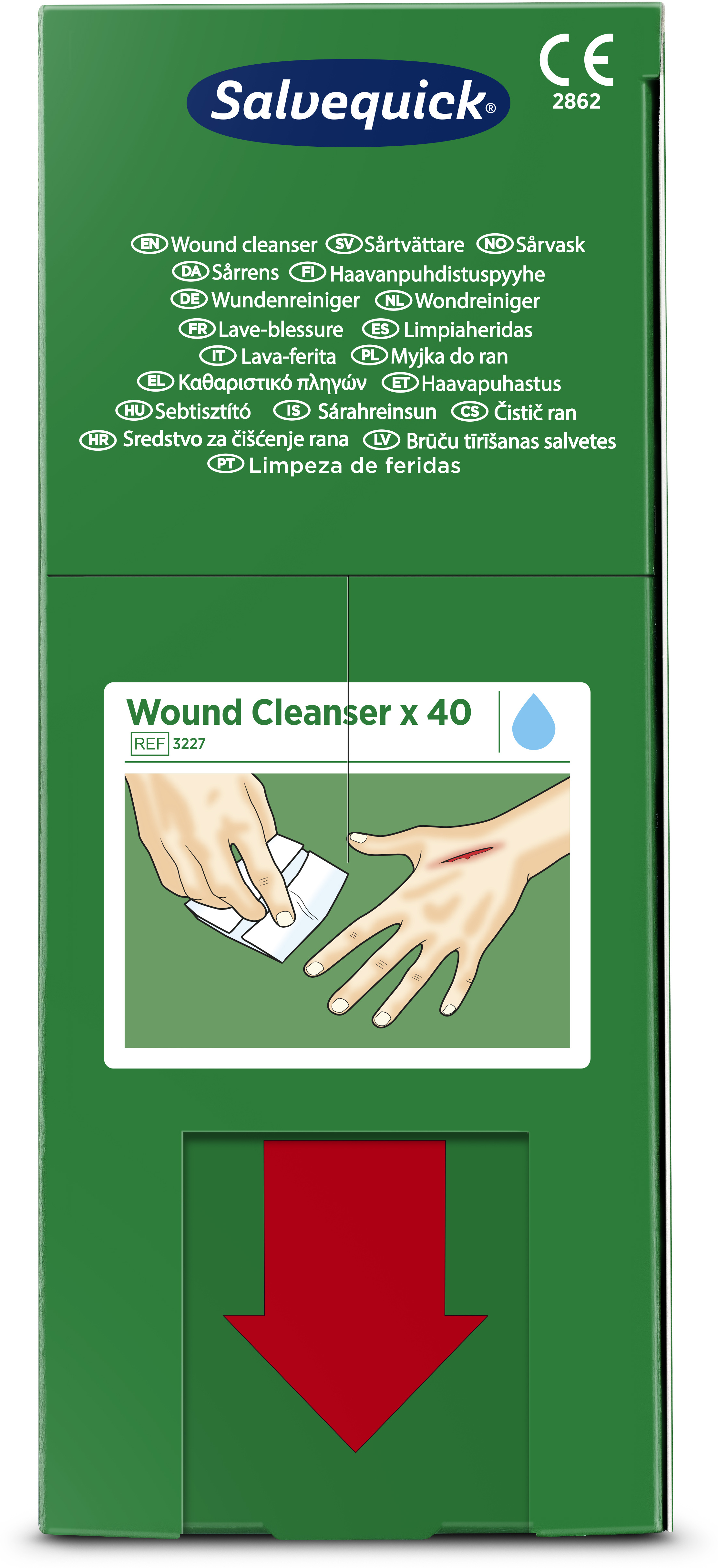 SALVEQUICK 3227 disinfecting wound cleansing wipes, individually packed ...