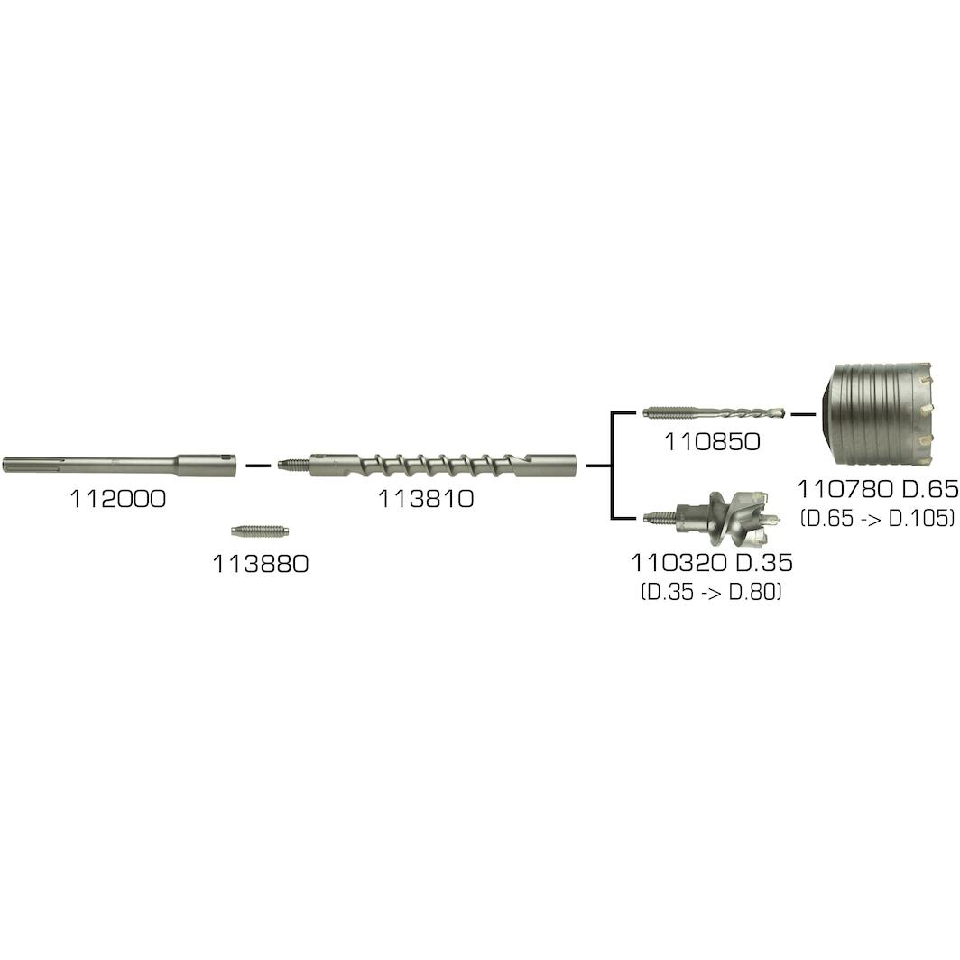 SPIT 110380 drill chuck turbo kit with SDS-Max axis 68 mm | Klium