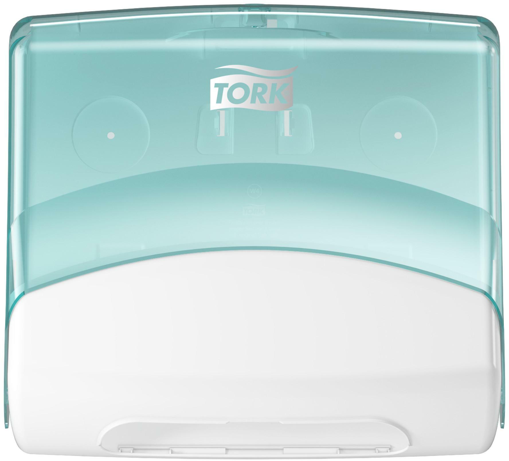 TORK 654000 folded cleaning cloth dispenser plastic white/turquoise W4 ...
