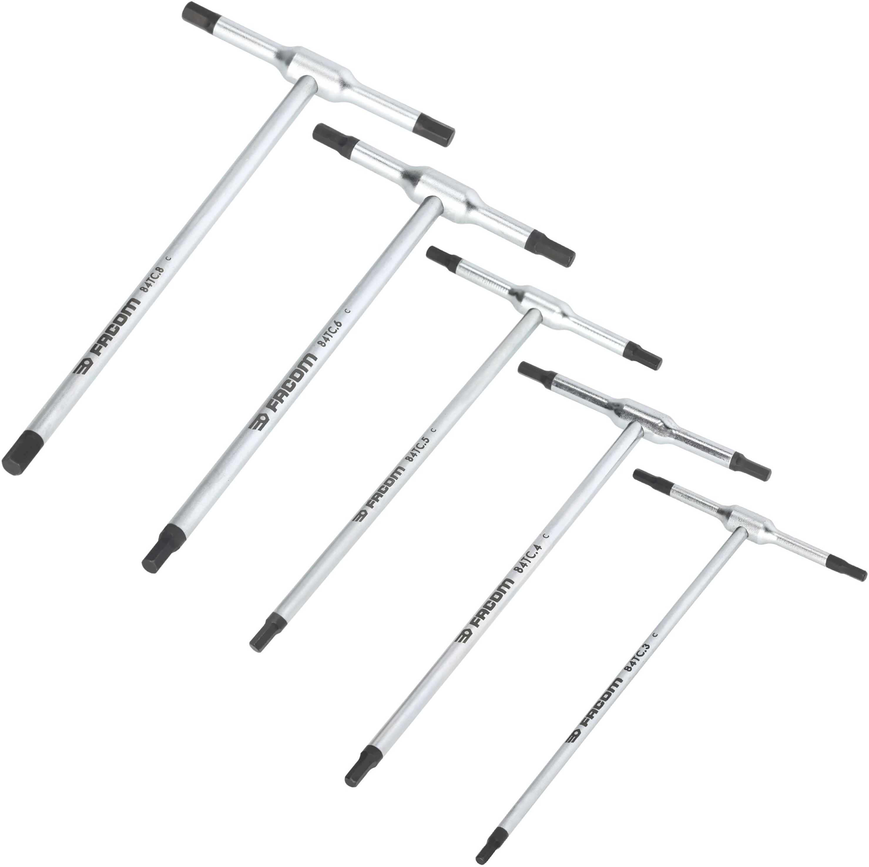 FACOM 84TC.JE5 inbussleutelset zeskant met T-handgreep 3-8mm 5-delig