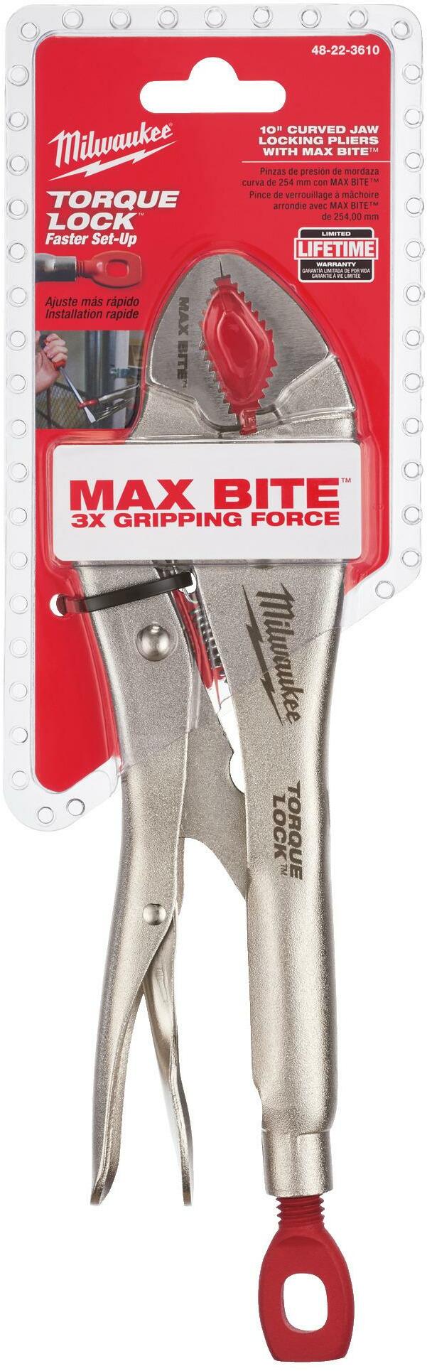 MILWAUKEE 4932471729 MAX BITE locking clamp 250 mm curved jaw | Klium