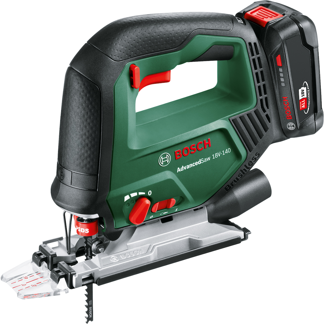 BOSCH AdvancedSaw 18V-140 cordless jigsaw (without battery and charger ...