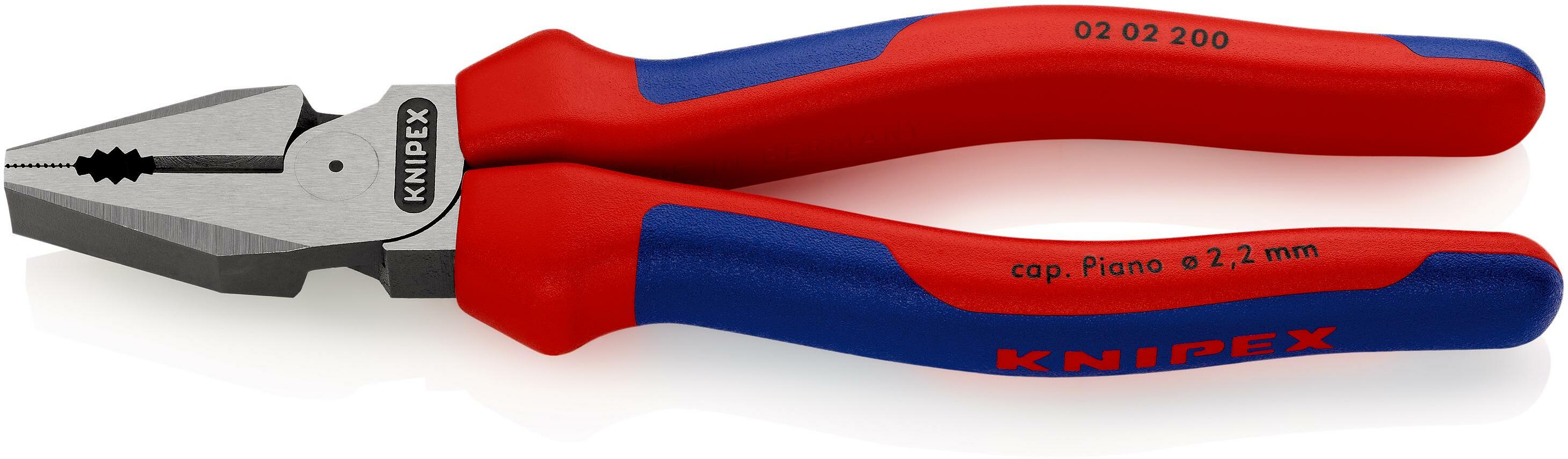KNIPEX 02 02 200 kracht-kombitang met comfortgrepen zwart geatramenteerd 200 mm | Klium