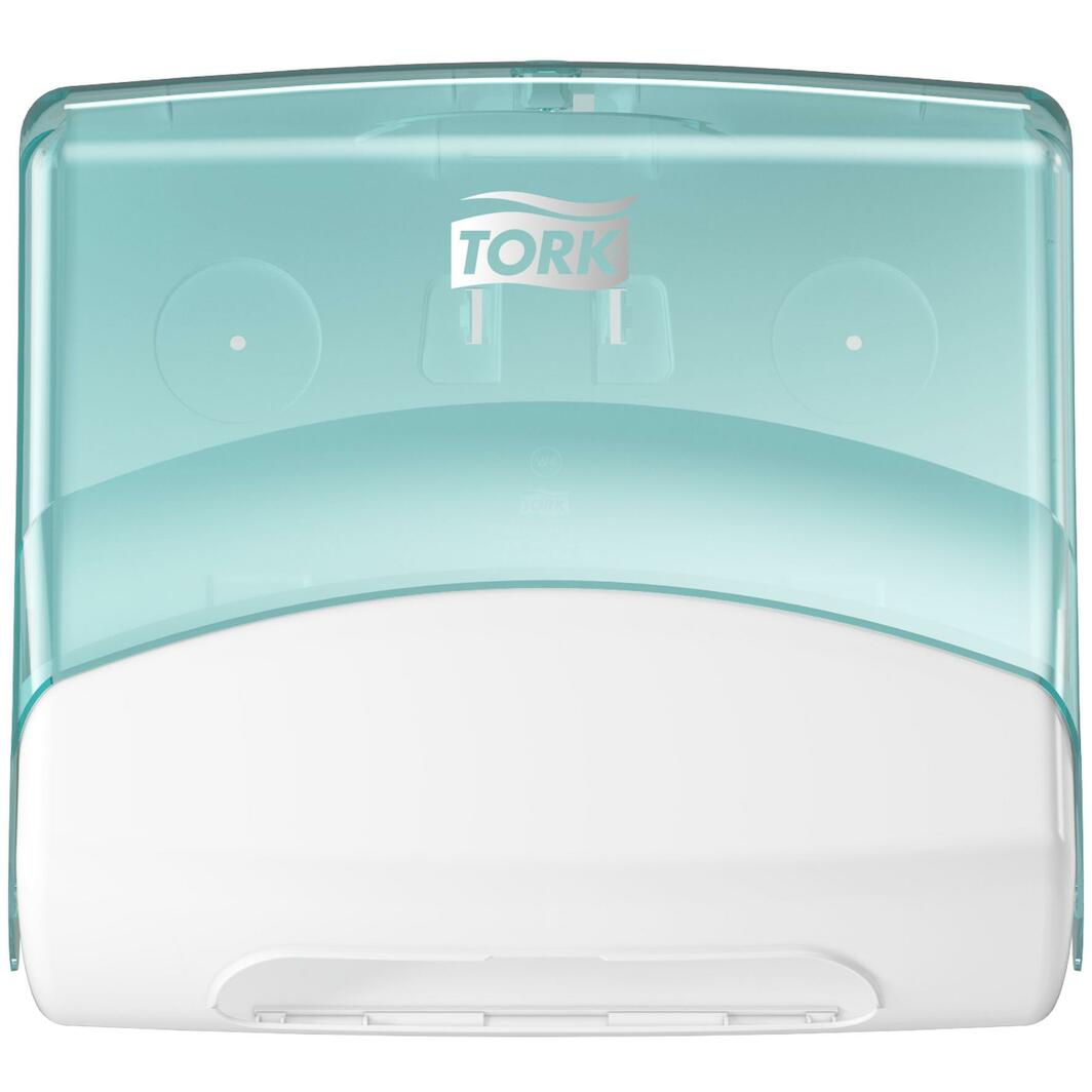 TORK 654000 folded cleaning cloth dispenser plastic white/turquoise W4 ...